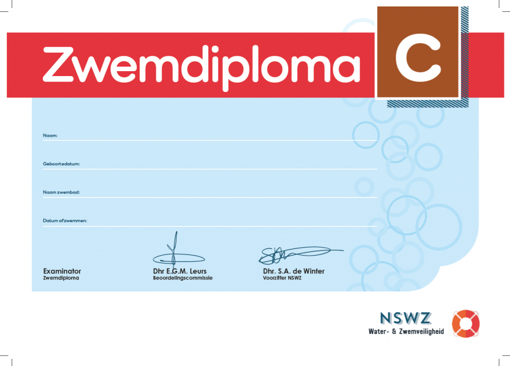 Diploma C – Nederlandse Stichting Water- & Zwemveiligheid