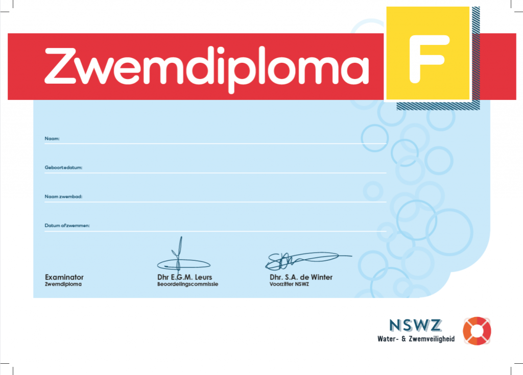 Diploma F – Nederlandse Stichting Water- & Zwemveiligheid